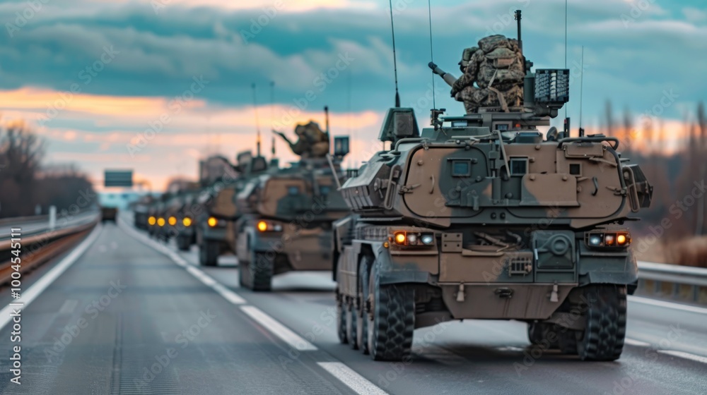 Back view armoured personnel carrier stryker with air defense system ...