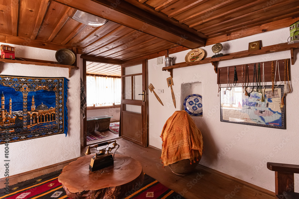 Kula, Manisa, Turkey July 3, 2023; Zeytinli Konak, Kula houses are ...