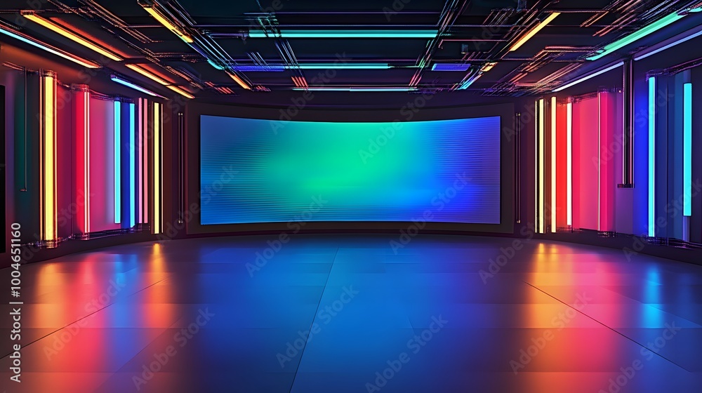Chroma tv screen studio virtual background, generative ai Stock ...