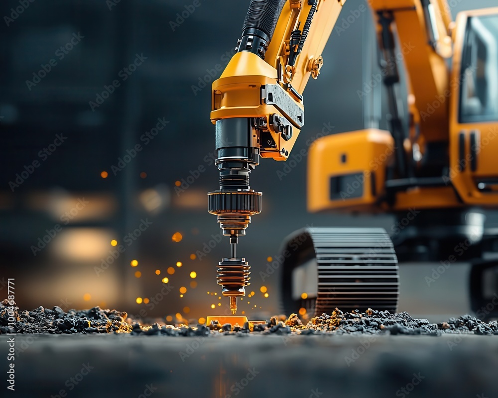 Robotic drilling machine working autonomously at a construction site ...