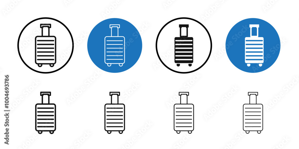 Suitcase icon Thin line art collection Stock Vector | Adobe Stock