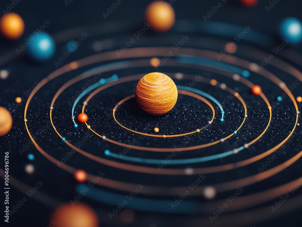 Solar system where planetary orbits are represented by calculus ...