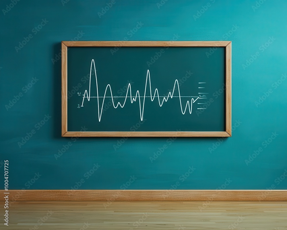 Fourier Transform Formula And Vibration Drawing With Handwriting On Chalkboard Stock
