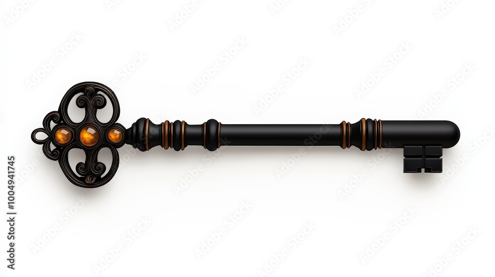 Antique Skeleton Key: A vintage skeleton key with intricate details, a ...