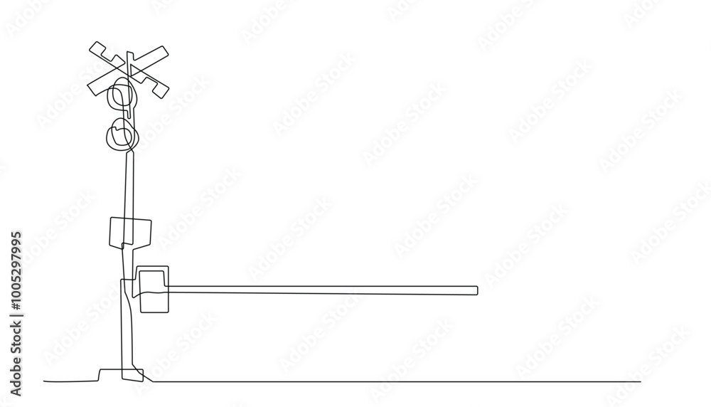 continuous line drawing of train doorstops. line drawing of automatic ...
