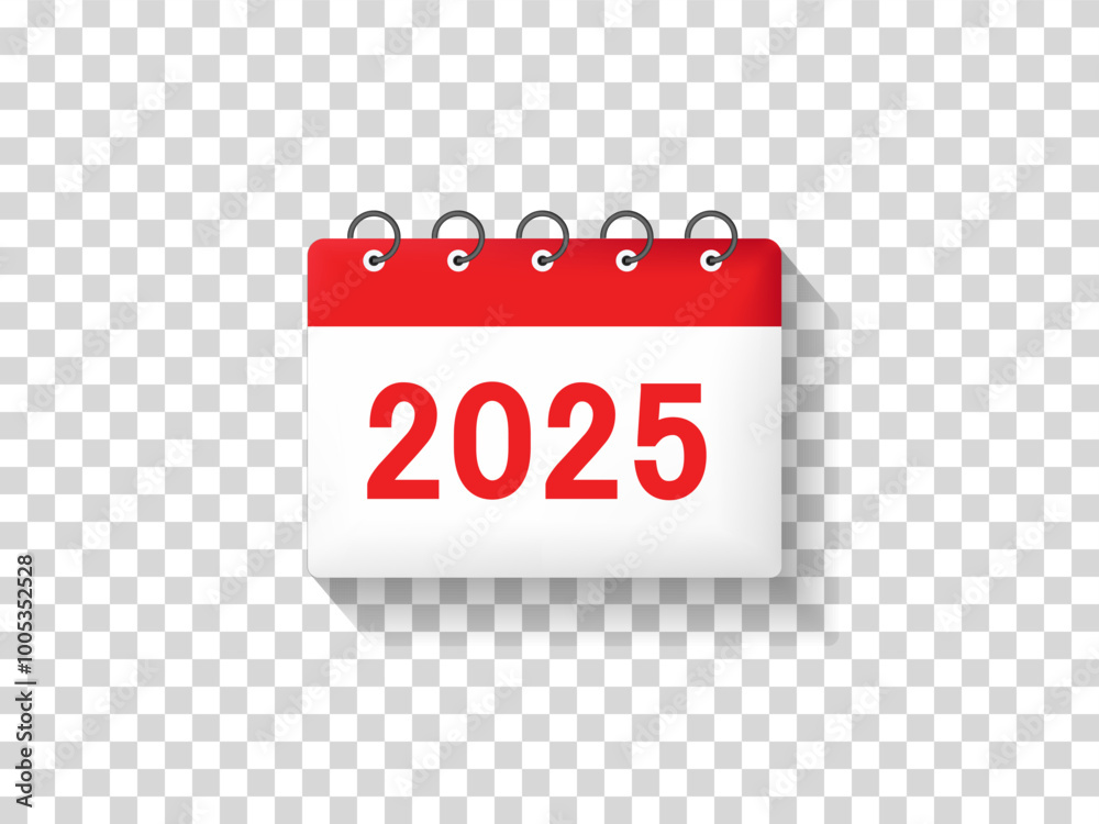 2025 calendar icon symbol. 2025 year calendar 3d style icon ...