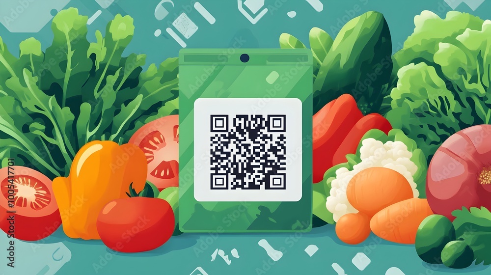 QR Code on Food Packaging Linking to Blockchain Data Showcasing Farm ...