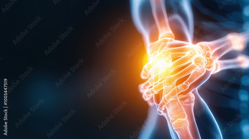 Human Hand Anatomy with Joint Pain Visualization Stock Illustration | Adobe Stock