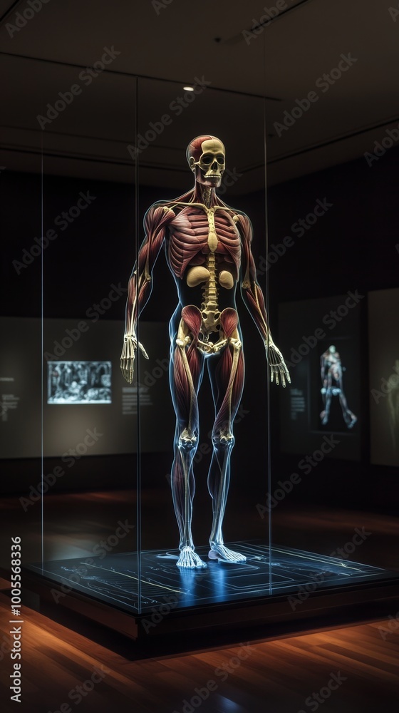 Present a realistic image of human body anatomy, featuring a lifelike ...