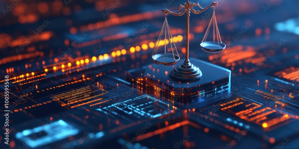 Modern Digital Abstract 3D Background with Virtual Courtrooms and ...