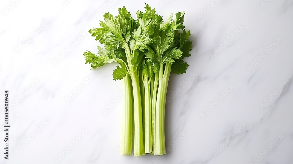 Stalk of Celery Centered on a Clean White Background: This Image ...