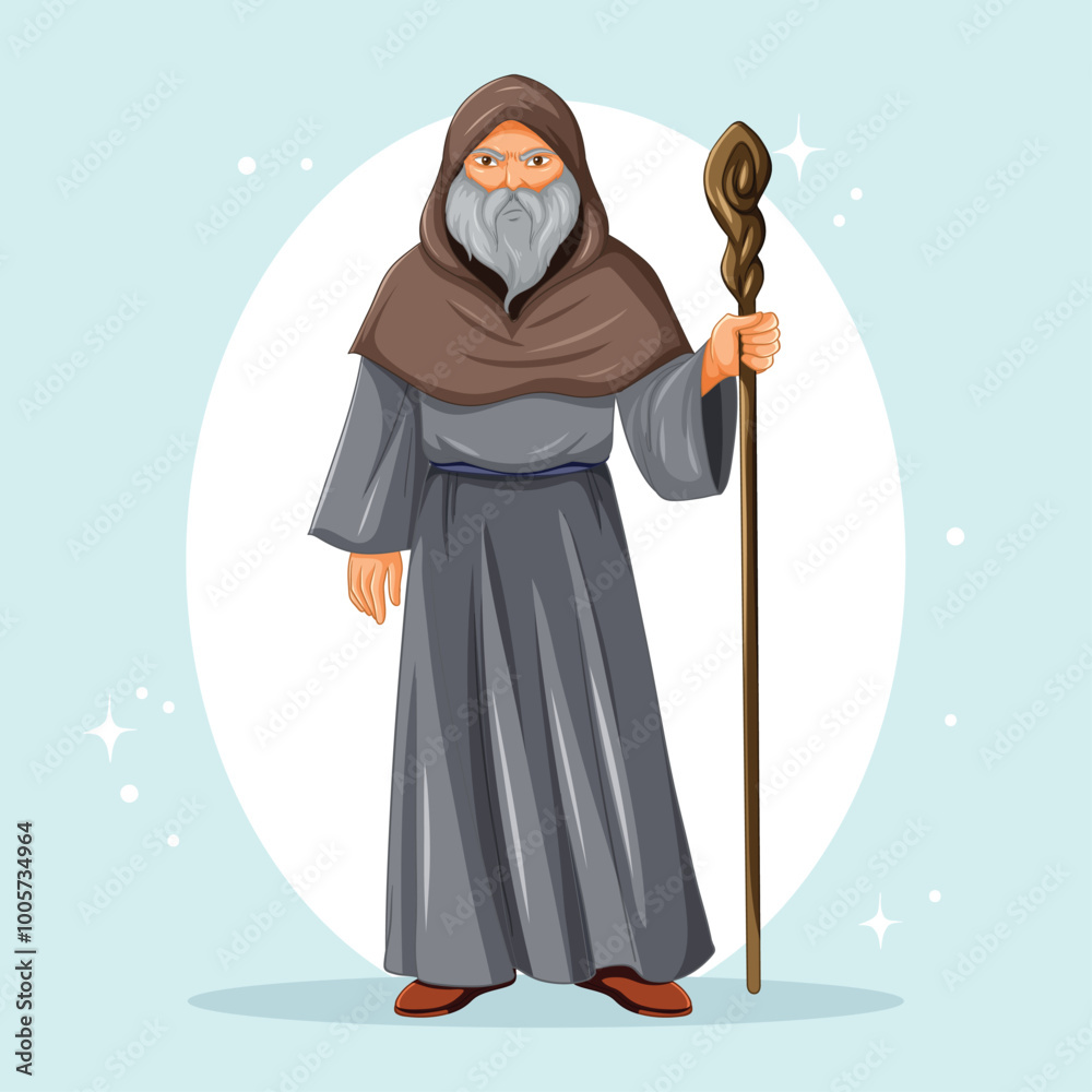 A vibrant and dynamic cartoon illustration depicting the religious ...