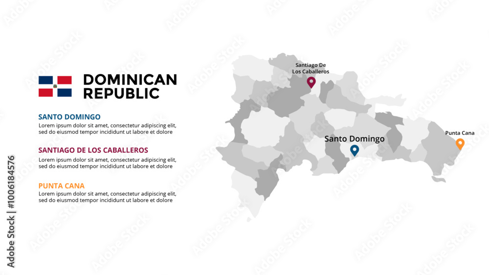 Стоковое векторное изображение «Dominican republic map Infographic ...