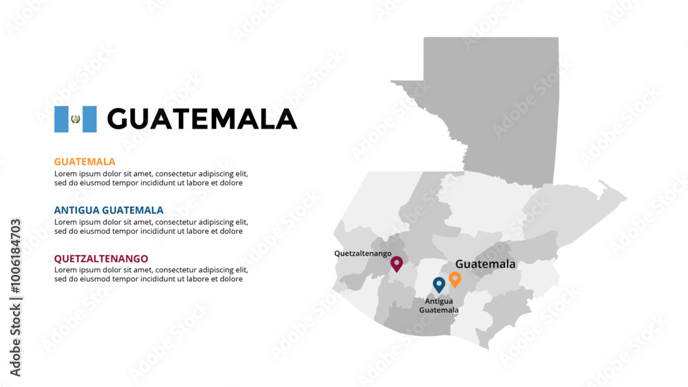 Guatemala map Infographic, maps for countries elements design for presentation, can be used for ...