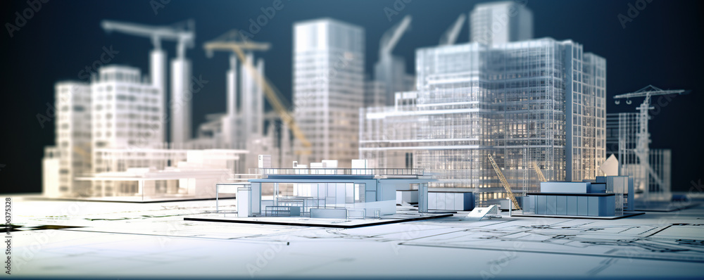 architectural model, urban development, modern buildings, design ...