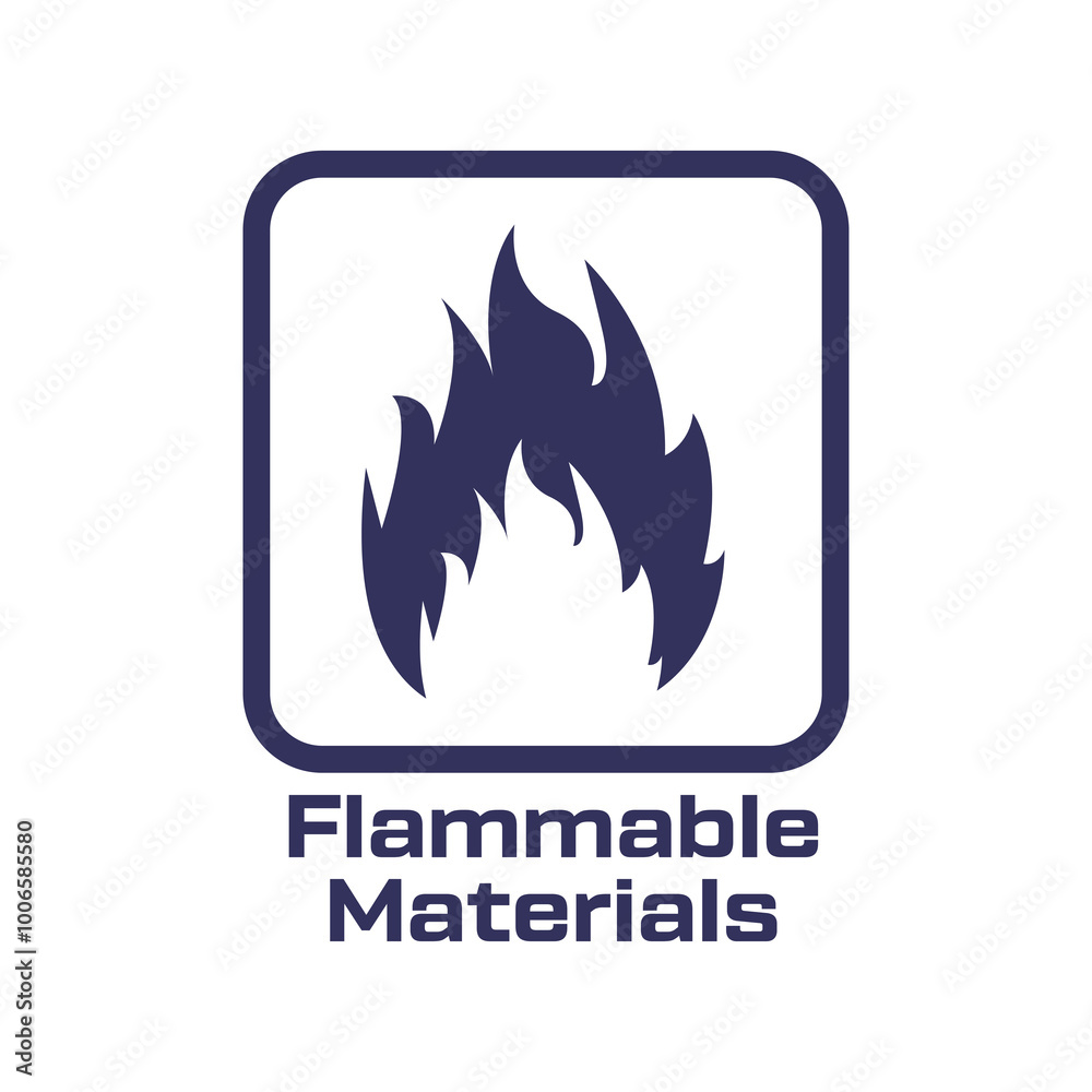Illustration Stock flammable materials packaging symbol, flammable ...