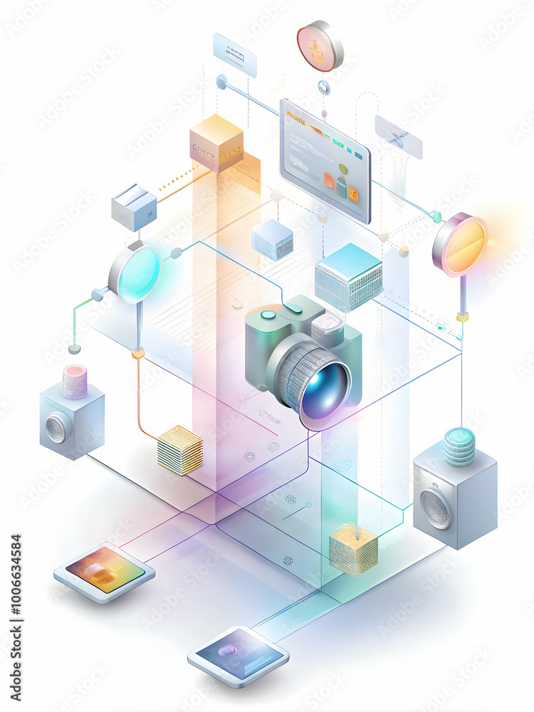 Holographic Campaign Finance Flowchart Concept: Wide Shot of a Glowing ...