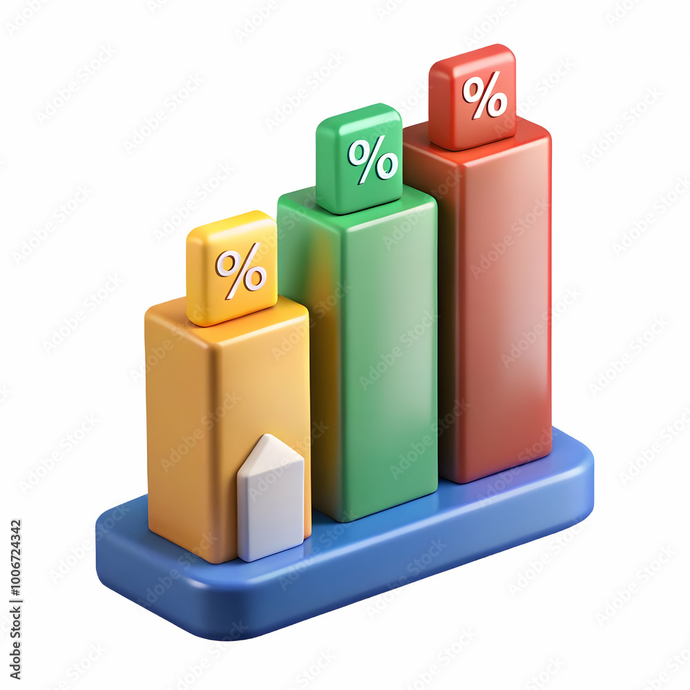 3D Bar Graph Vector Illustration of Voter Turnout Percentages Over ...