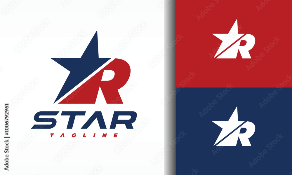 letter R star logo Stock Vector | Adobe Stock