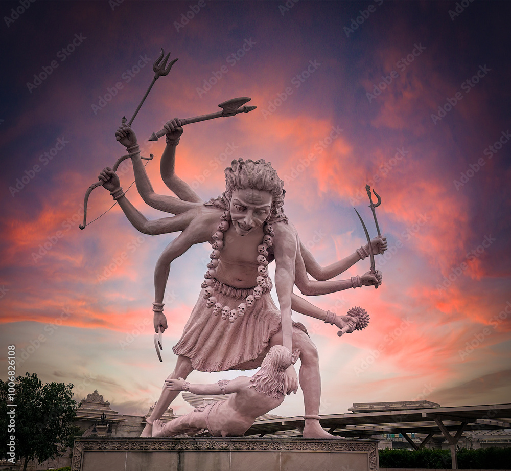 a fierce avtar of hindu god shiva with weapons , mahakal corridor hd ...