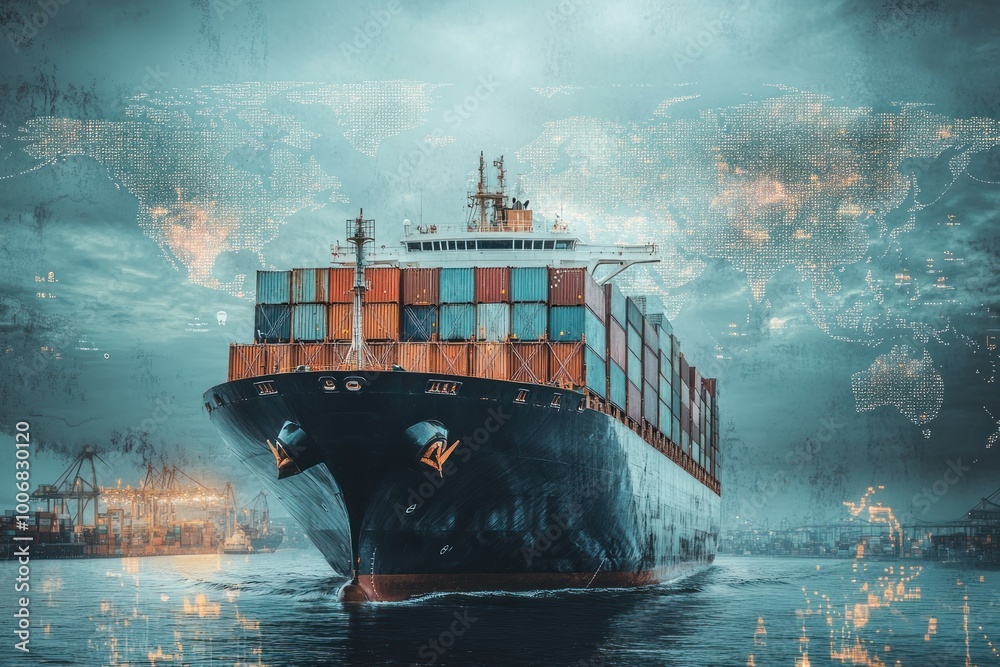 Futuristic cargo container ships utilize technology for global ...