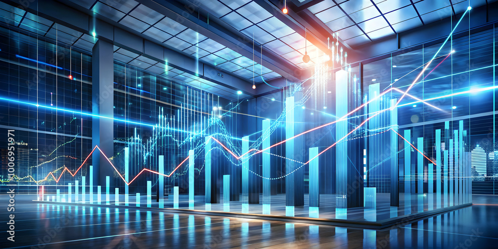 Data Center Growth: A futuristic depiction of a data center with ... Data Center Growth: A futuristic depiction of a data center with ...