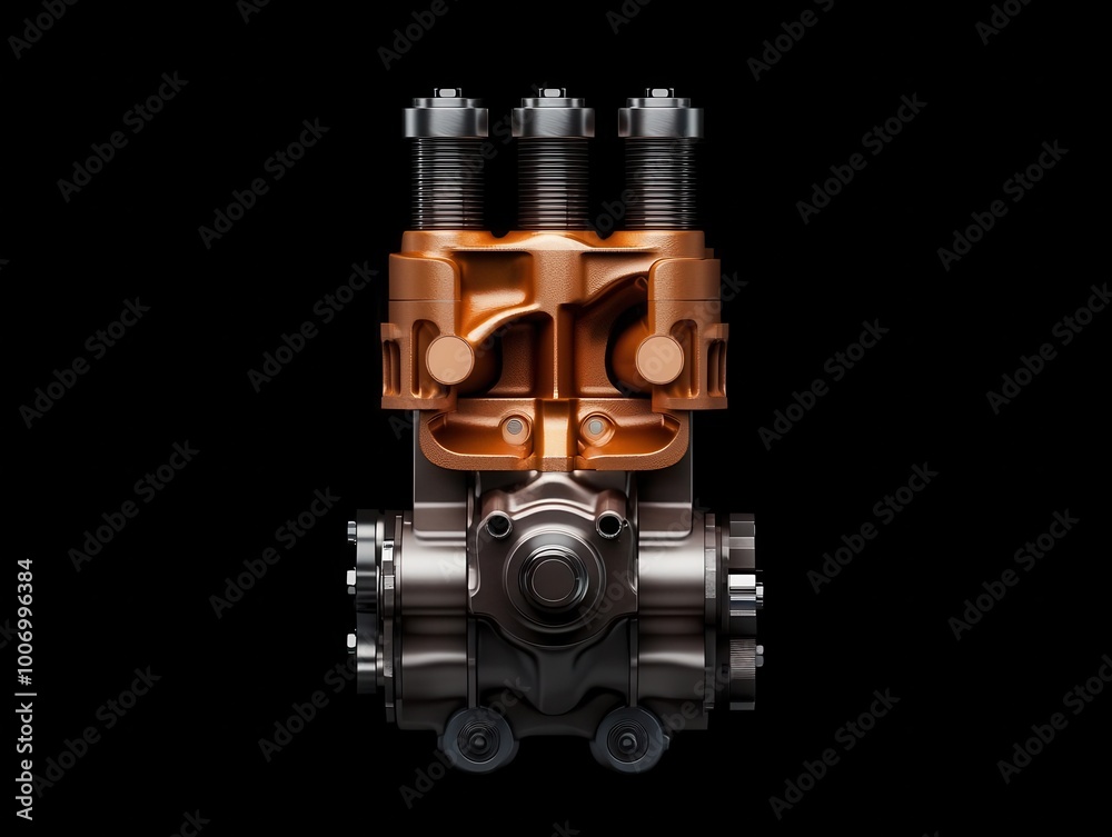 Cross-section of a supercharged engine with emphasis on power output ...