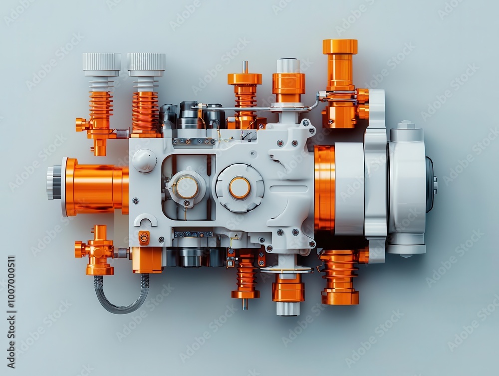 Cross-section of a hybrid engine showing the transition between ...