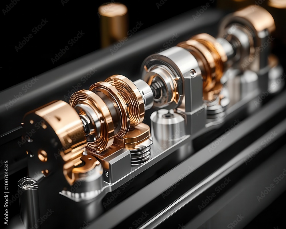 Schematic view of a camshaft and follower system, showing timing and ...