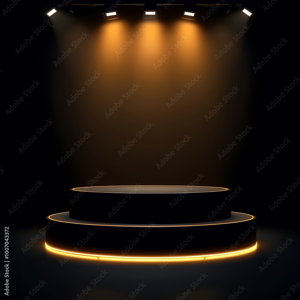 Custom 1. Stage with Spotlights, Illuminated Platform, Circular Stage ...