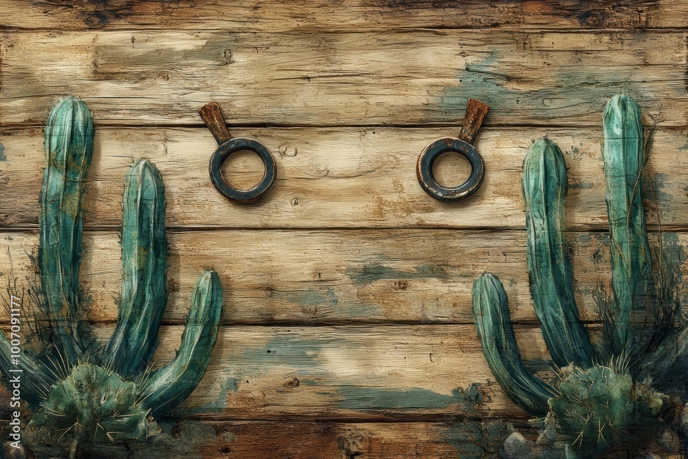wild west theme, western-themed design with worn wood texture ...