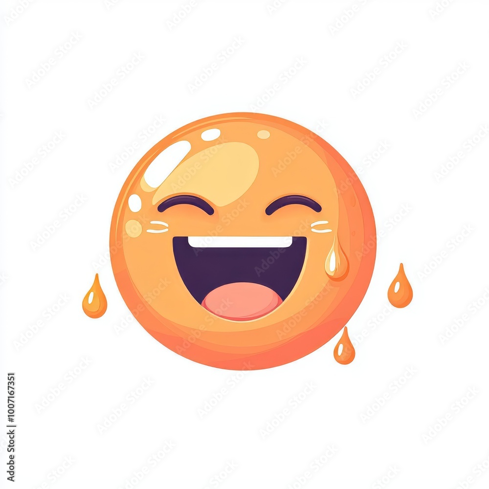 White background with laughing emoji face and tears of joy Stock ...