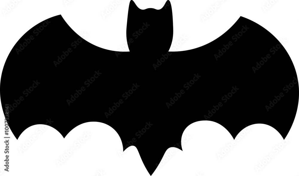 Black Bat Silhouette Outline. Halloween Design. Cut, Print, and HTV ...