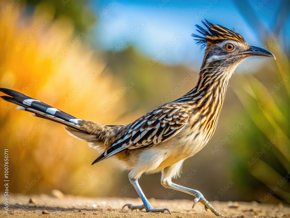 Fast and agile roadrunner bird in motion showcasing remarkable speed ...