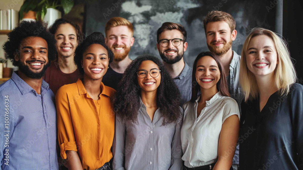 Diverse and Inclusive Team of Office Colleagues Smiling at an AI ...