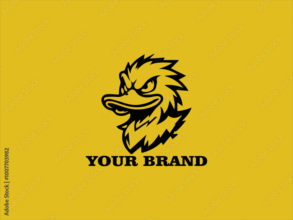 Angry Duck Head Vector Logo for Esports, Angry Duck Illustration in ...