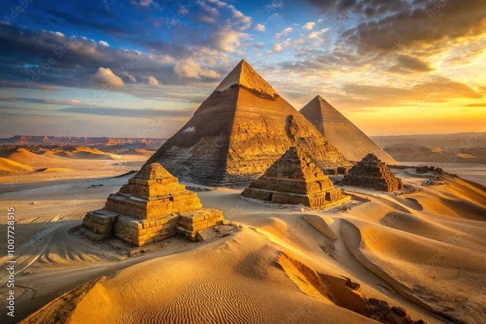 Ancient majestic Pyramid of Giza stands tall amidst endless Sahara ...