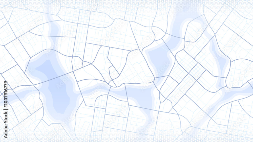 City urban roads and streets abstract map downtown district ...