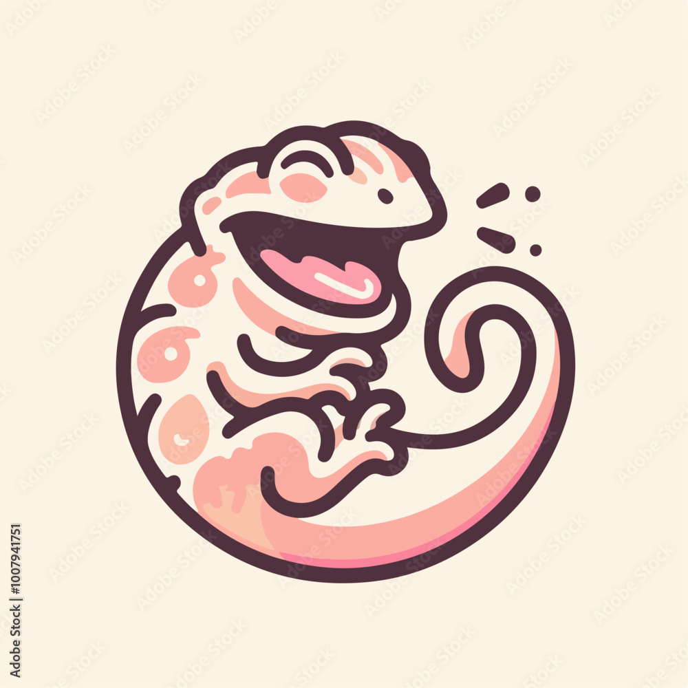 cute Laughing funny chameleon cartoon drawing transparent background ...
