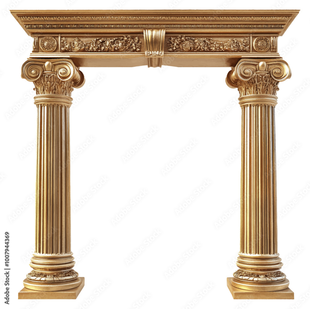Gold roman arch columns Stock Vector | Adobe Stock