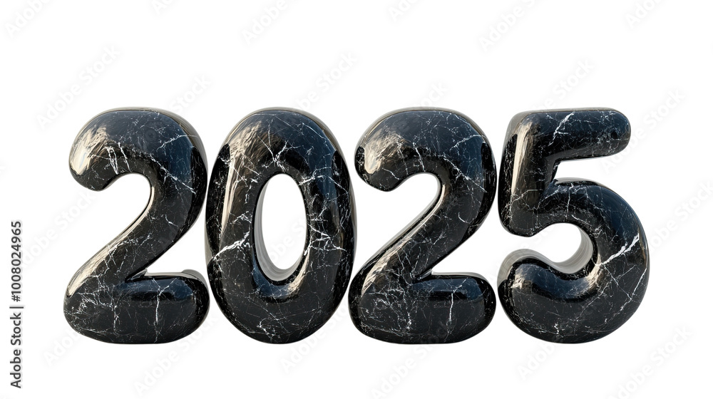 Black marble-textured numbers 2025 with white veins, illustrating ...