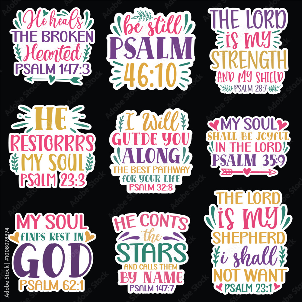 bible verses stickers bundle, bible verses sticker designs bundle ...