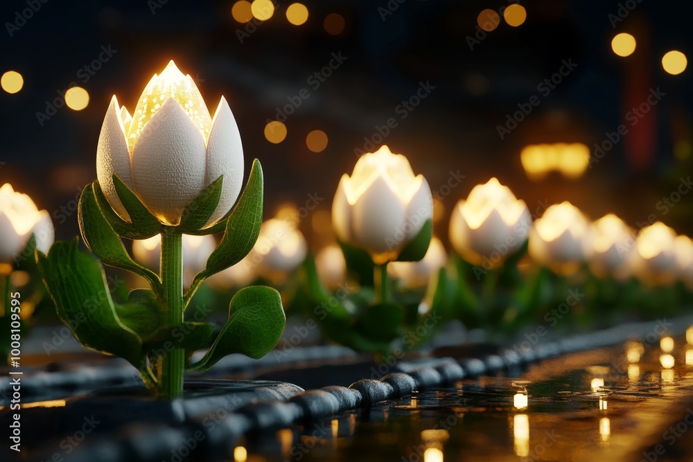 3D digital model of a flower blooming in real-time, with detailed ...