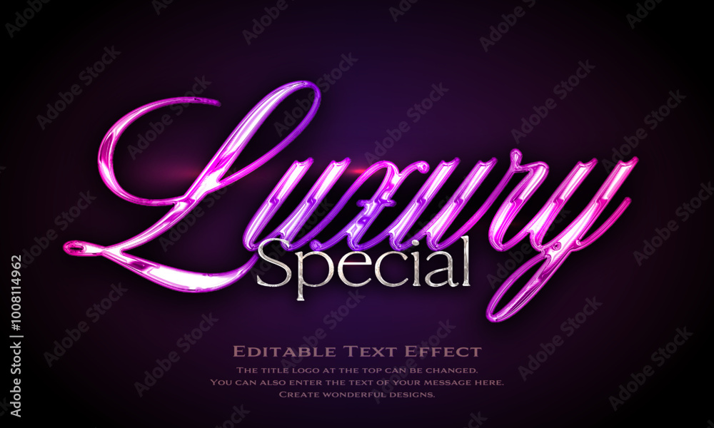 ”Luxury Special” chrome metallic editable title logo text style effect ...