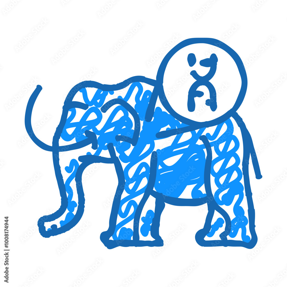 Vector de Stock extinct species resurrected future technology doodle ...