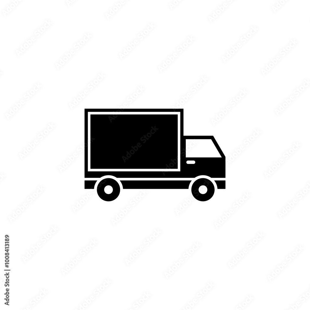 Truck Silhouette, Lorry Delivery, Commercial Vehicle. Flat Vector Icon ...