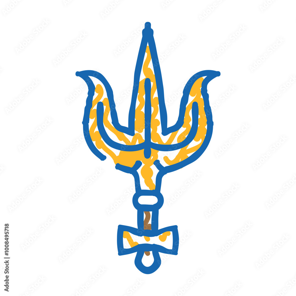 shiva trident trishul doodle icon sketch vector. shiva trident trishul ...