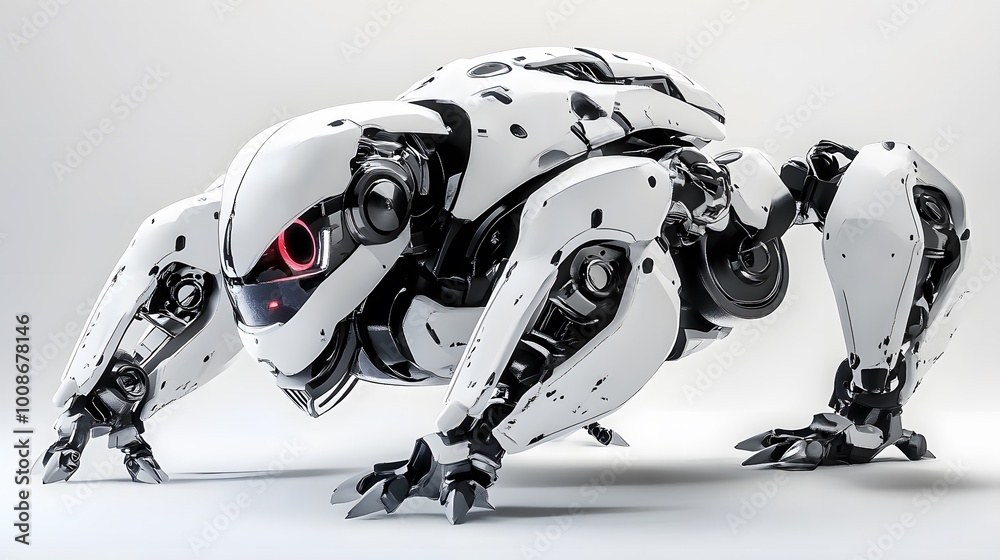Futuristic mecha figure with sleek design and detailed mechanical ...