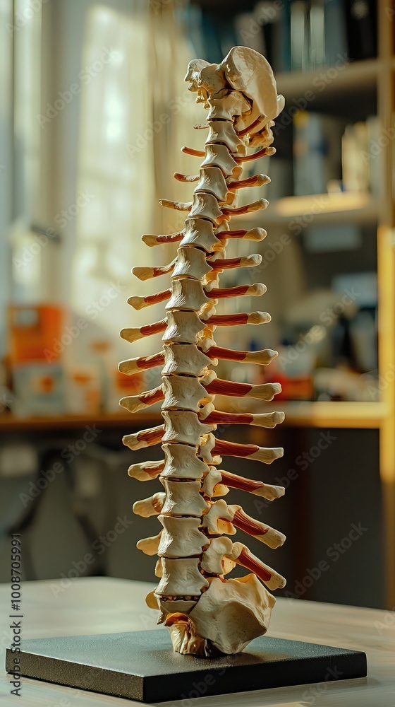 Detailed model of a human spine showcasing vertebrae structure for ...