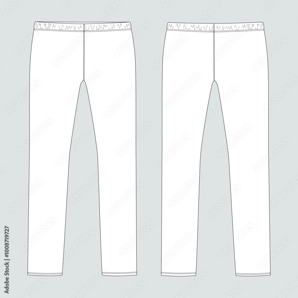 Ladies pajama technical drawing fashion flat sketch vector illustration ...